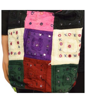 Handmade Mirror Work Art Multicolor Shoulder Bag - General Category