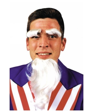 Adult Uncle Sam Goatee and Eyebrows Set - Men Costume