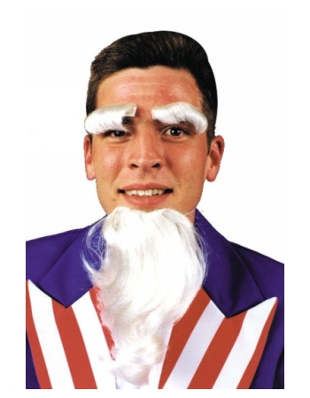 Adult Uncle Sam Goatee and Eyebrows Set - Men Costume
