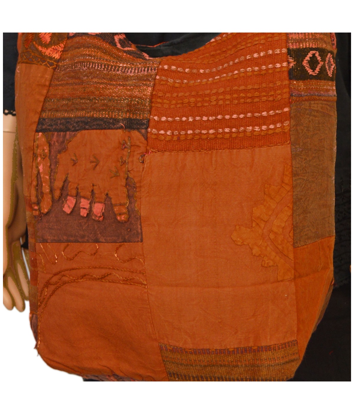 Rajasthani Patch Work Red Shoulder Bag - Accessories