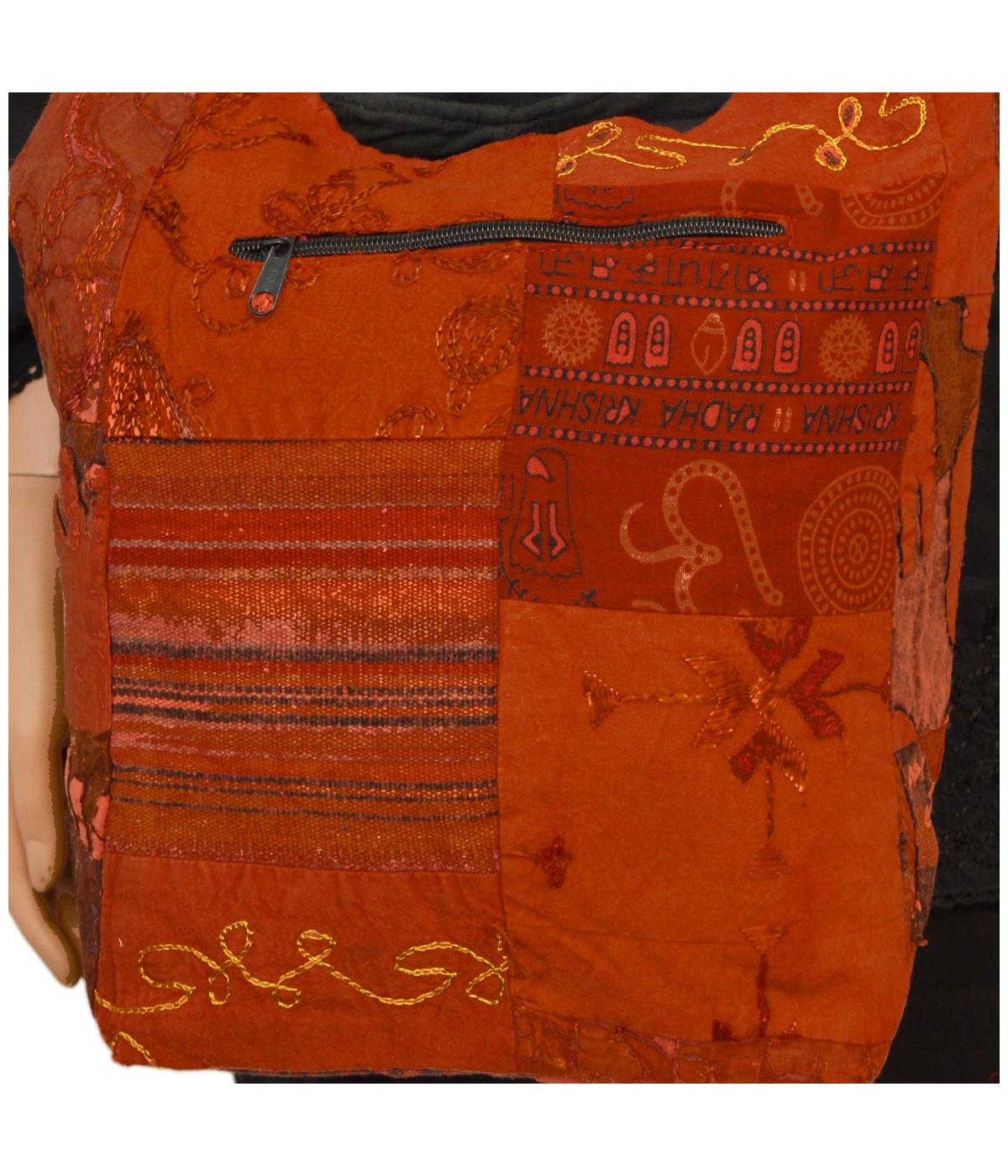 Rajasthani Patch Work Red Shoulder Bag - Accessories