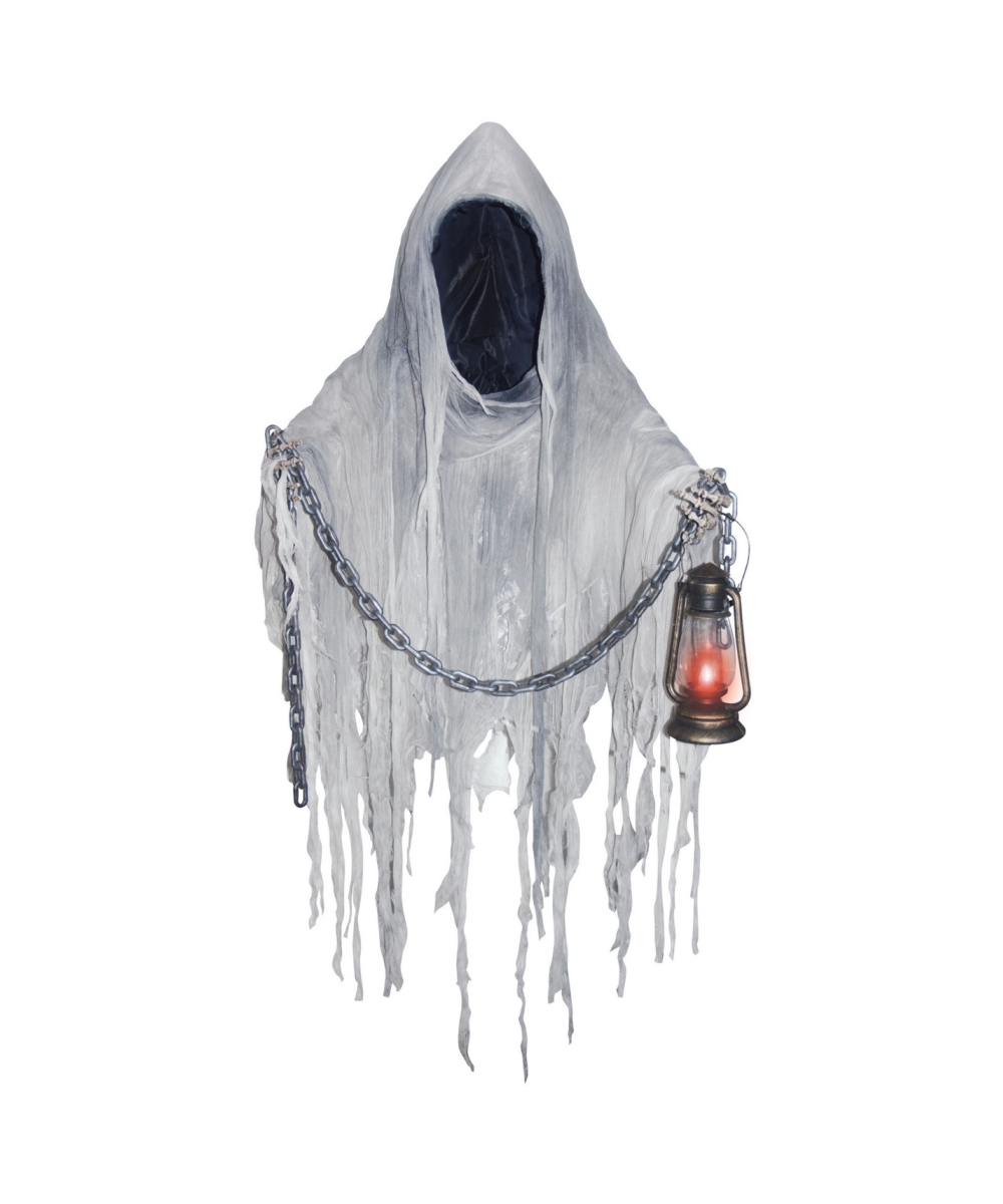 Hanging Faceless Reaper with Light up Lantern Halloween Decoration