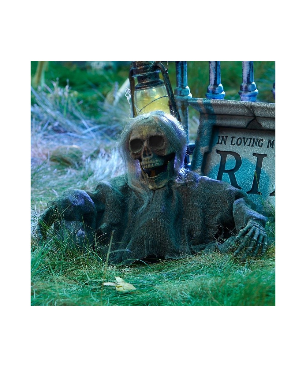 Grave Ground Breaker Skull With Halloween Hair - Skull Costumes