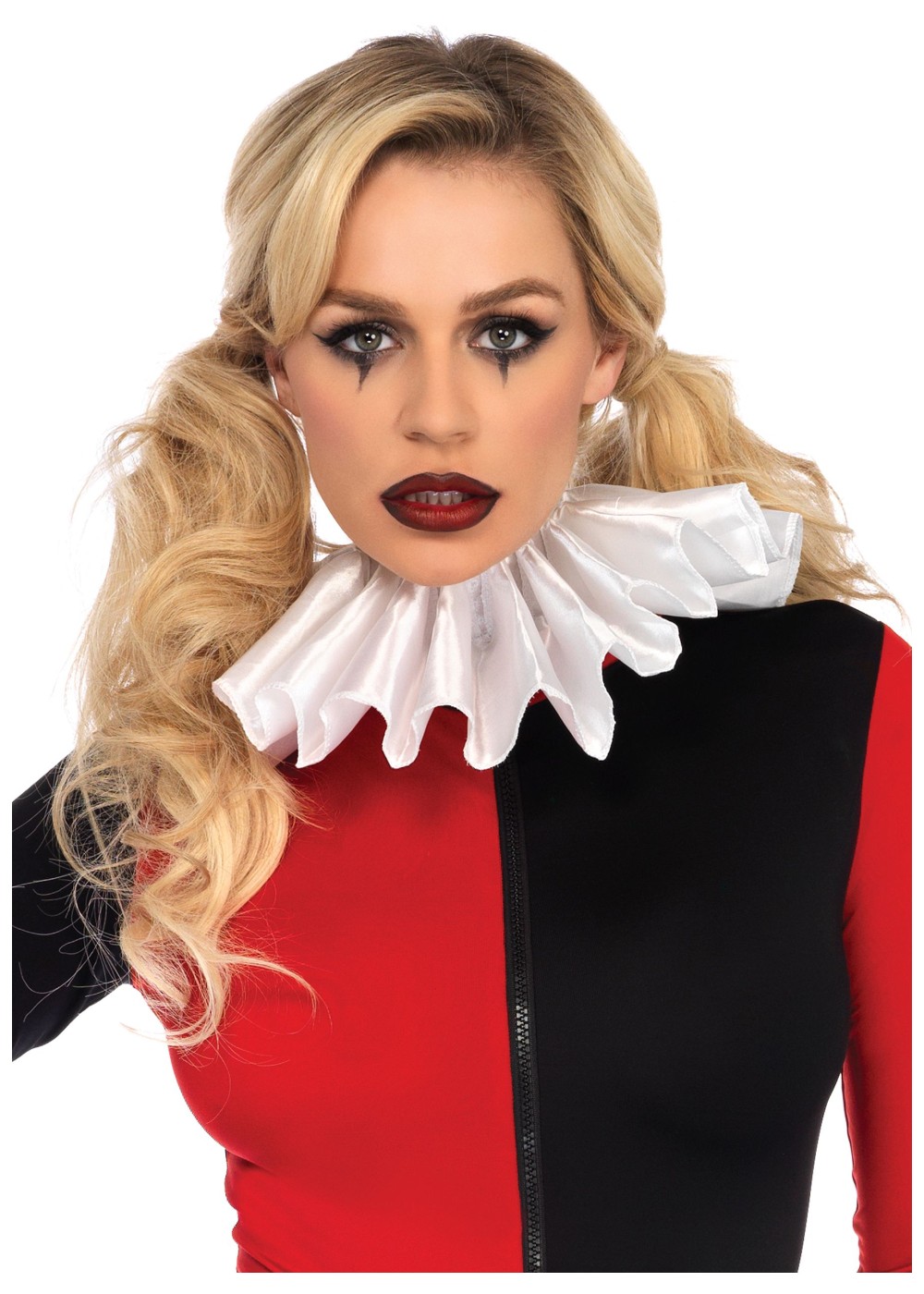 Satin Pleated Ruffle White Collar - Accessories