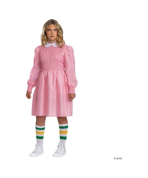 Kids Stranger Things Eleven Pink Dress Costume
